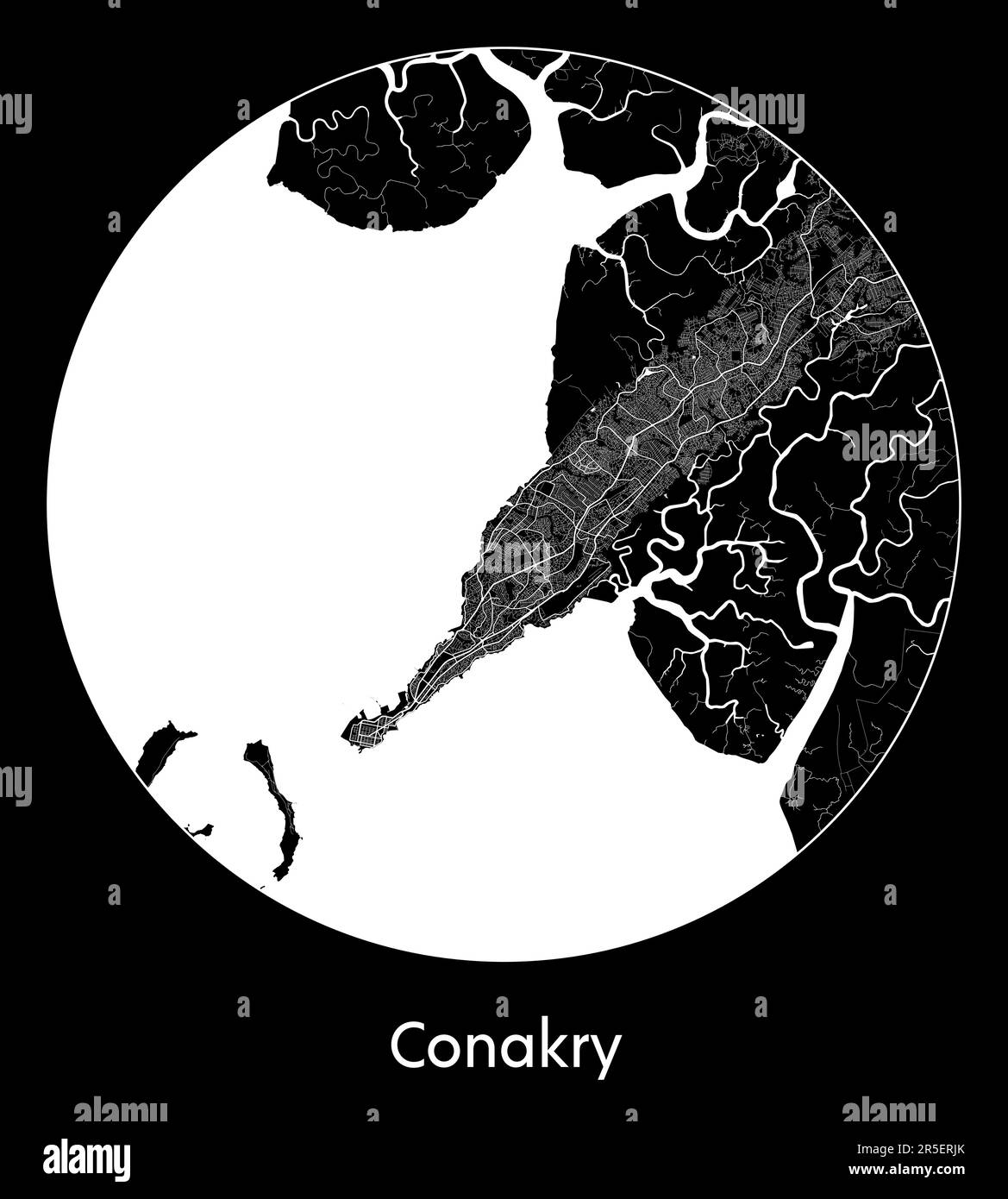 City Map Conakry Guinea Africa vector illustration Stock Vector Image ...