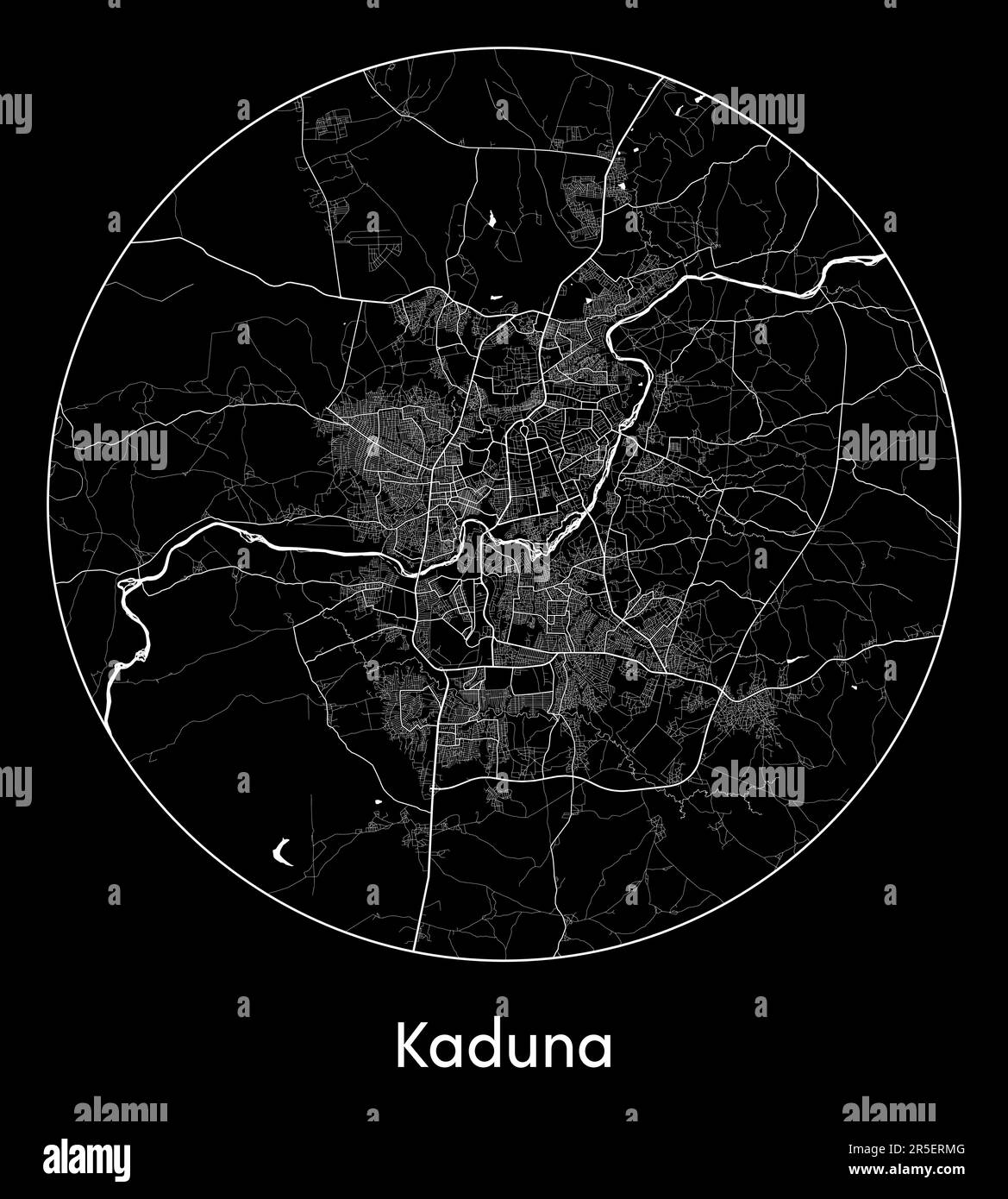 City Map Kaduna Nigeria Africa vector illustration Stock Vector Image ...