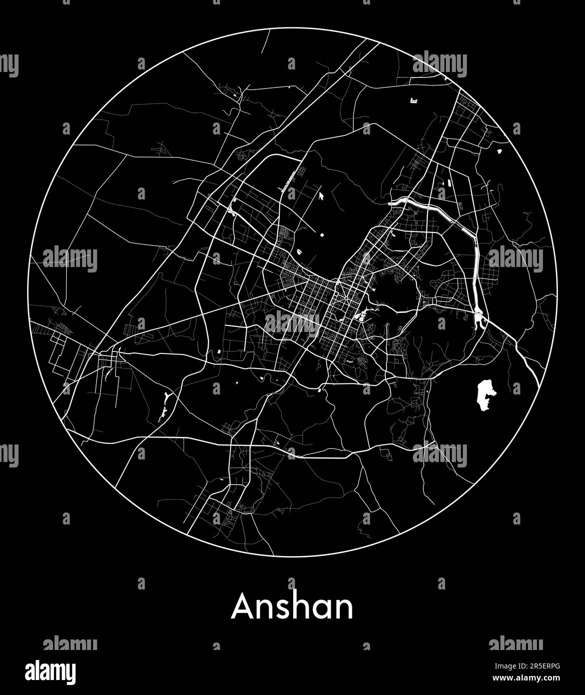 City Map Anshan China Asia vector illustration Stock Vector Image & Art ...