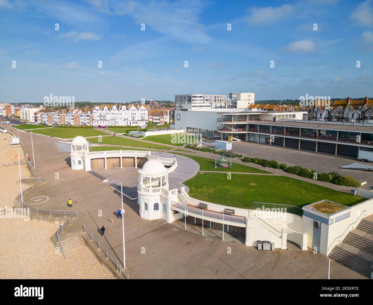 aerial view of the De La Warr pavillion at Bexhill on sea on the east ...