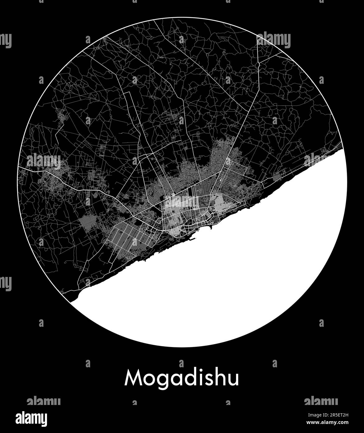 City Map Mogadishu Somalia Africa vector illustration Stock Vector ...