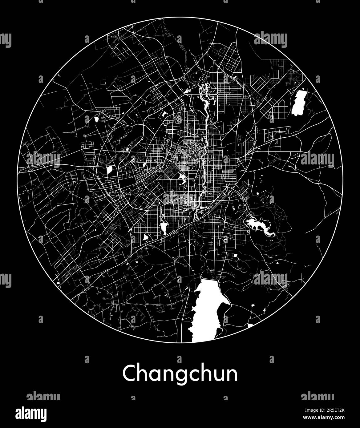 City Map Changchun China Asia vector illustration Stock Vector Image ...