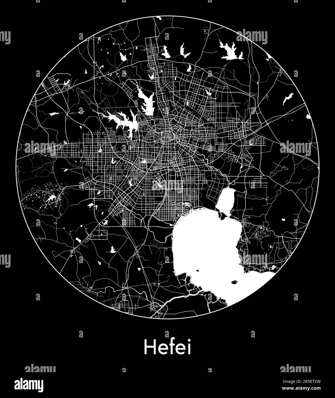 City Map Hefei China Asia vector illustration Stock Vector Image & Art ...