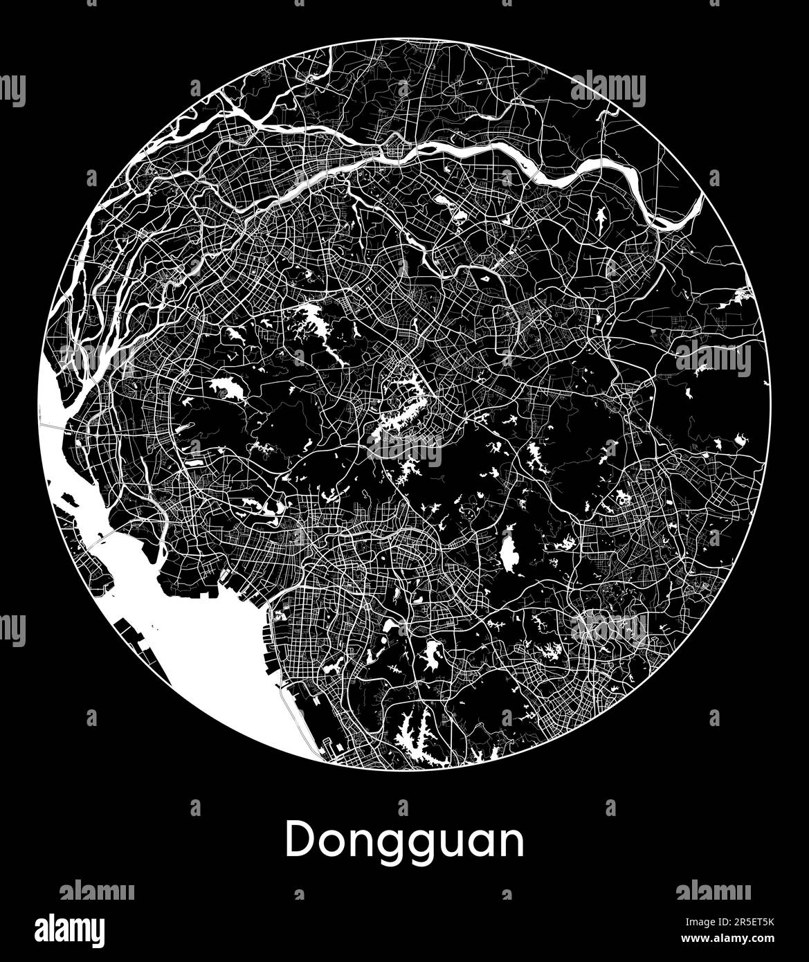 City Map Dongguan China Asia vector illustration Stock Vector Image ...