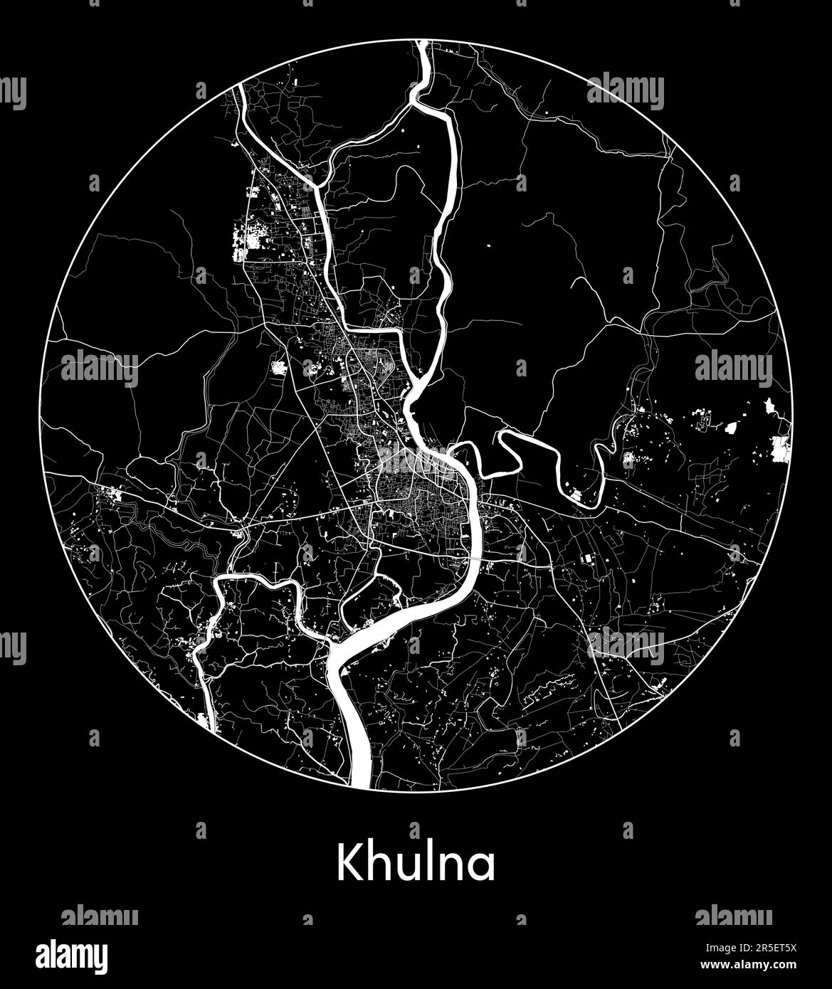 City Map Khulna Bangladesh Asia vector illustration Stock Vector Image ...