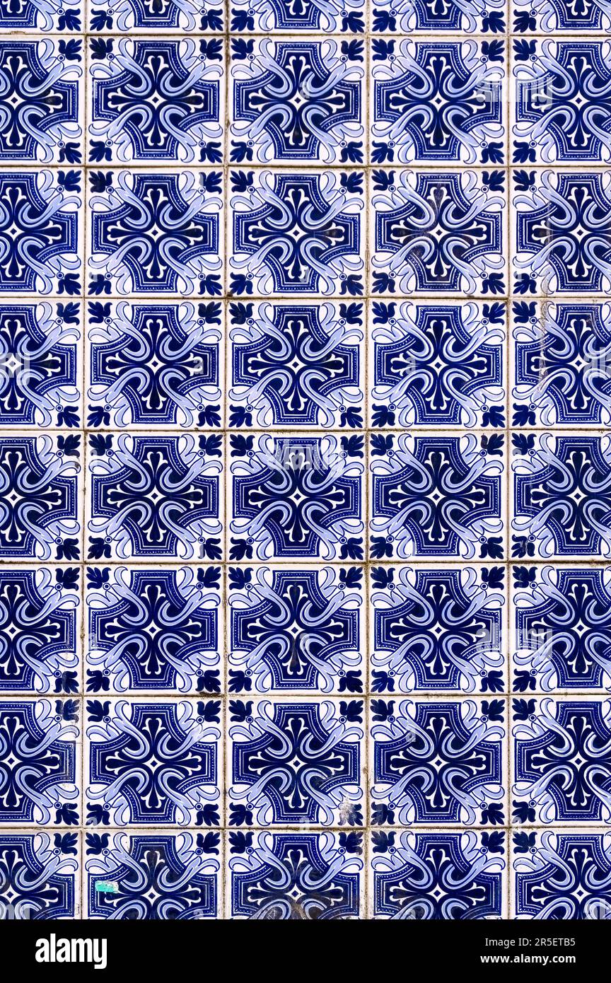 Tile pattern in wall. Architecture feature in Porto, Portugal Stock ...