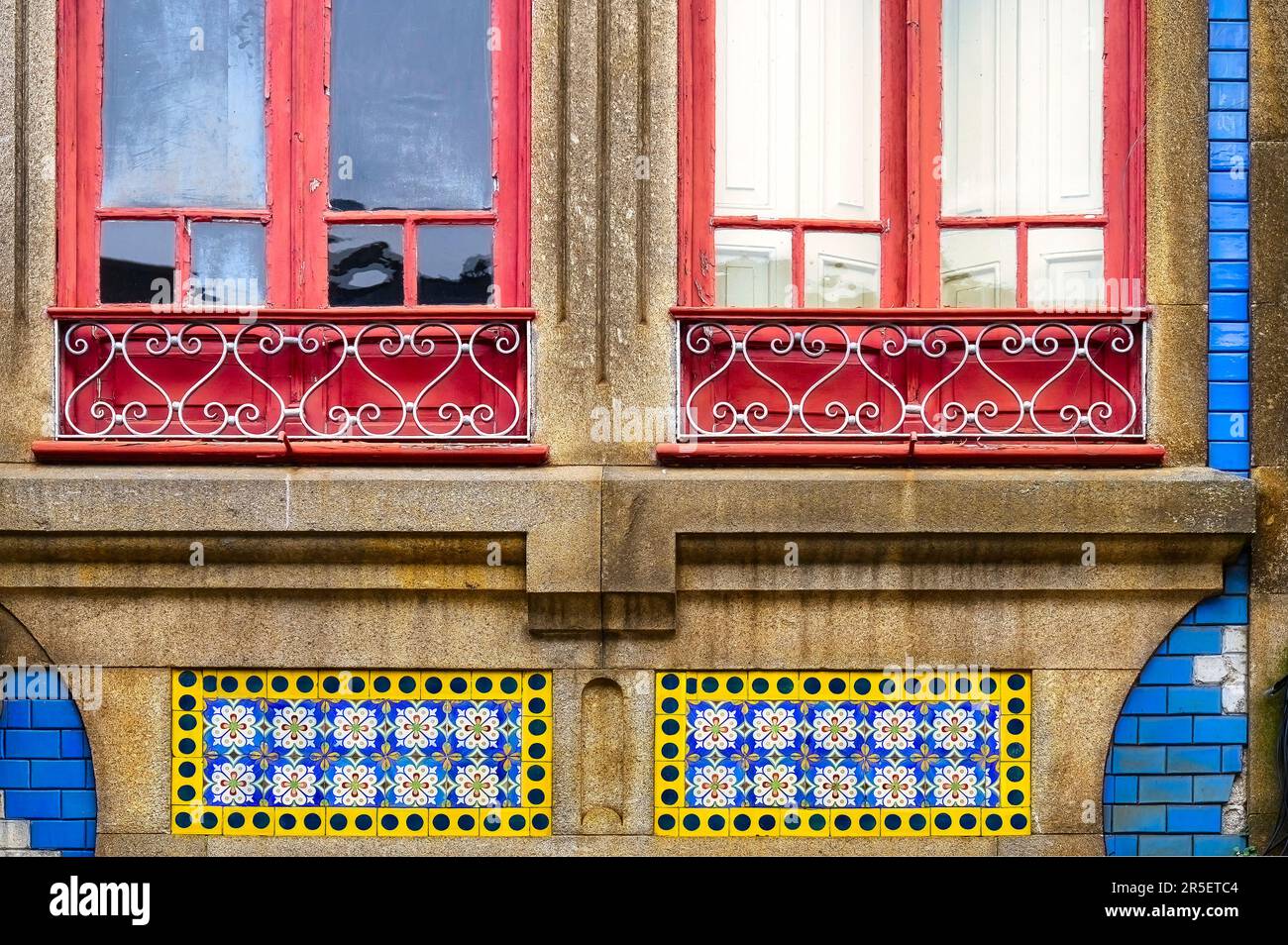 Tile decoration in windows. Architecture feature in Porto, Portugal ...