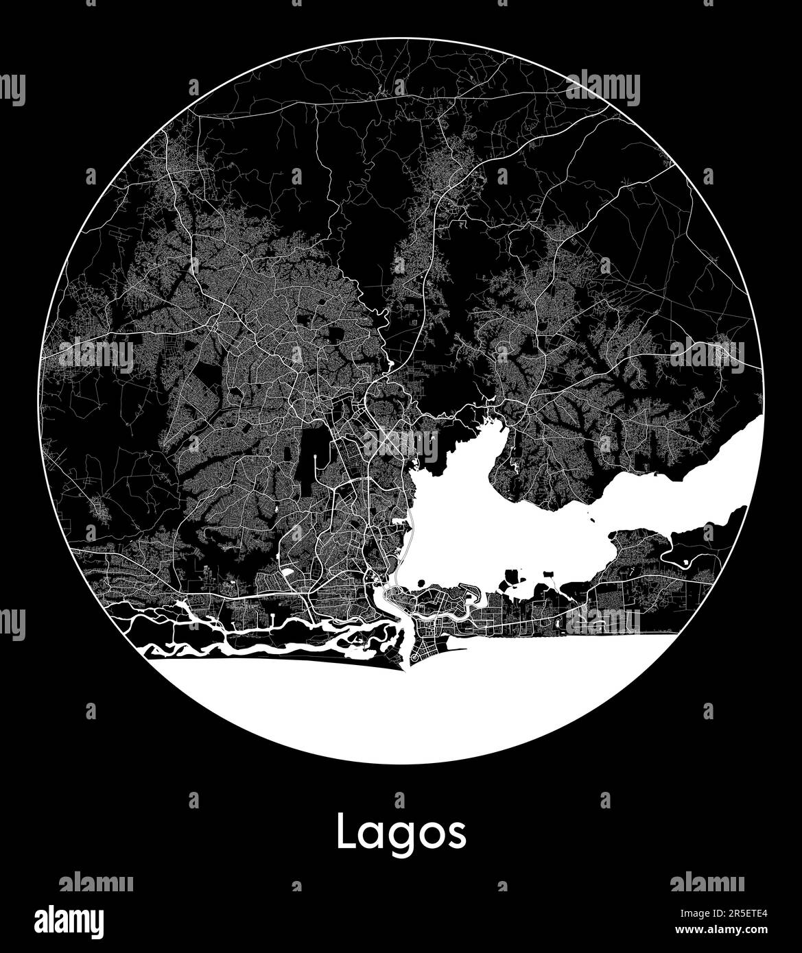 City Map Lagos Nigeria Africa vector illustration Stock Vector Image ...