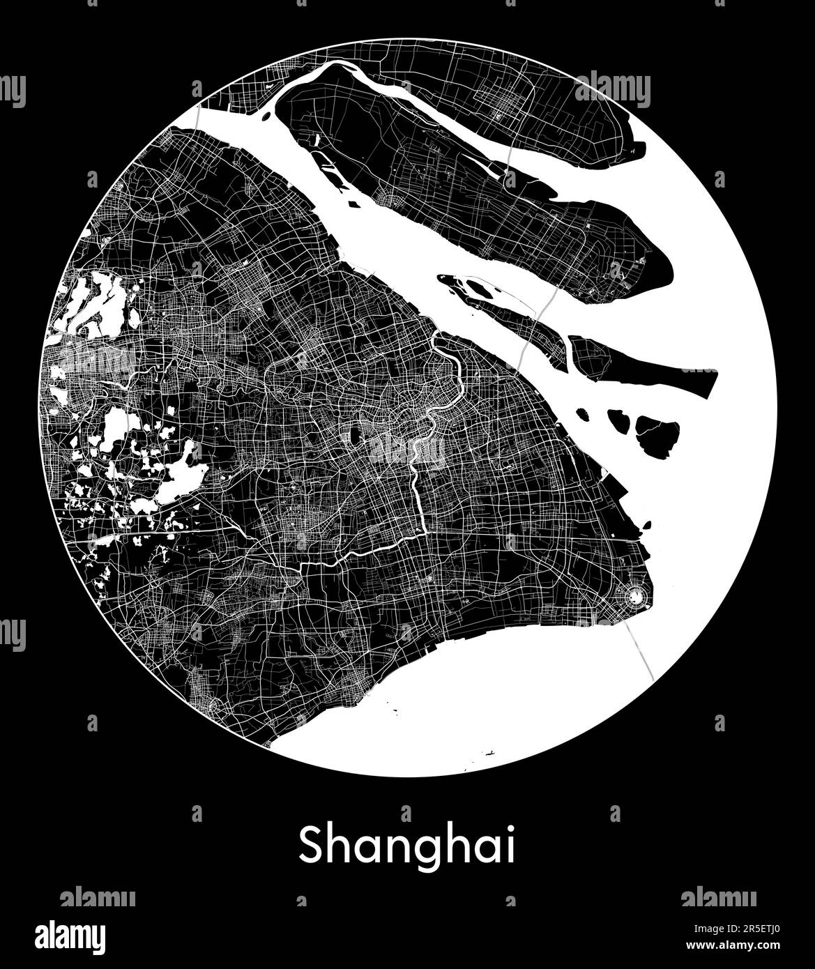 City Map Shanghai China Asia vector illustration Stock Vector Image ...