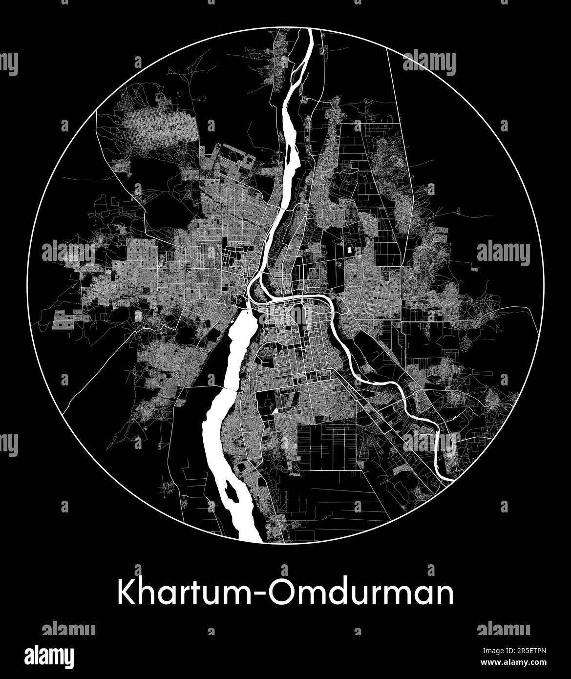 City Map Khartum-Omdurman Sudan Africa vector illustration Stock Vector ...