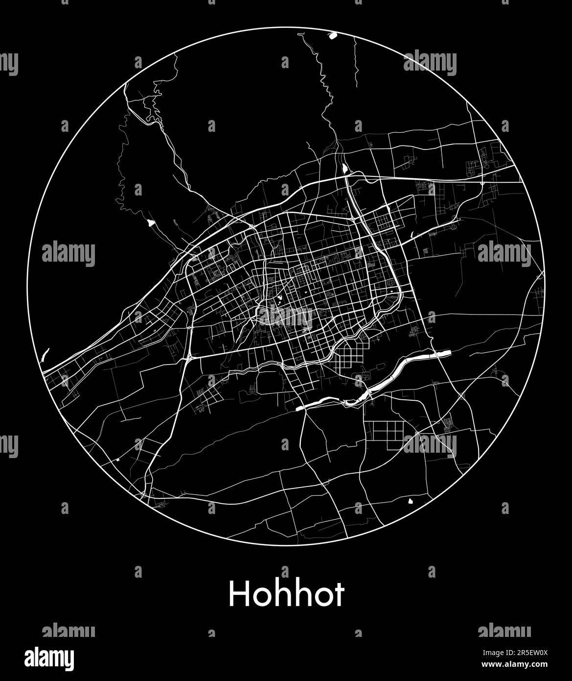 City Map Hohhot China Asia vector illustration Stock Vector Image & Art ...