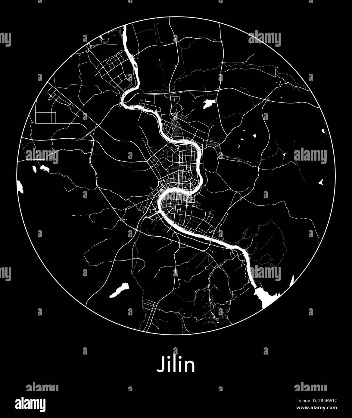 City Map Jilin China Asia vector illustration Stock Vector Image & Art ...