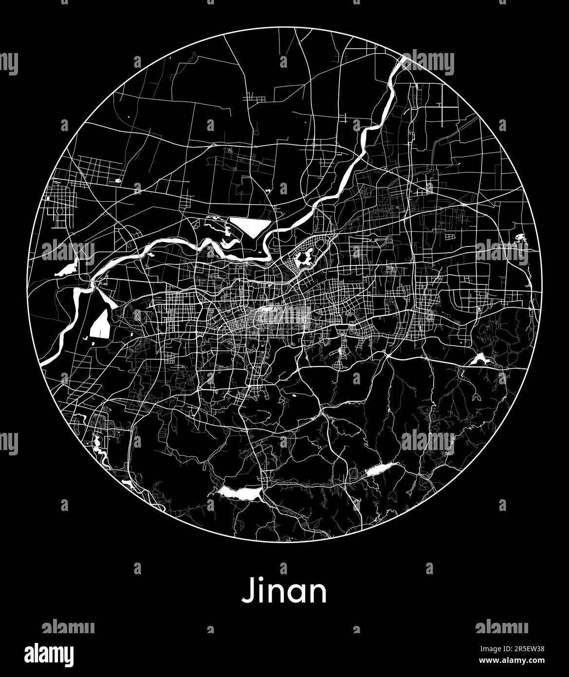 City Map Jinan China Asia vector illustration Stock Vector Image & Art - Alamy