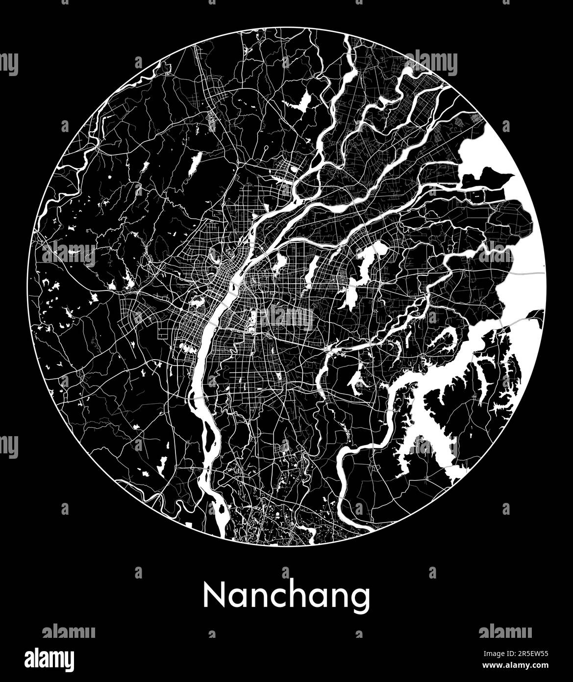 City Map Nanchang China Asia vector illustration Stock Vector Image ...