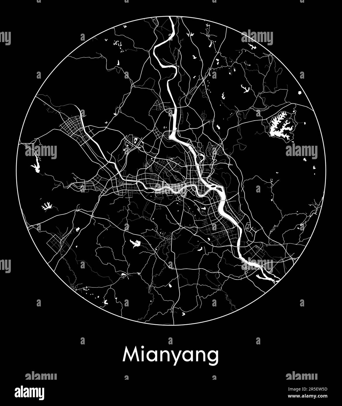 City Map Mianyang China Asia vector illustration Stock Vector Image ...