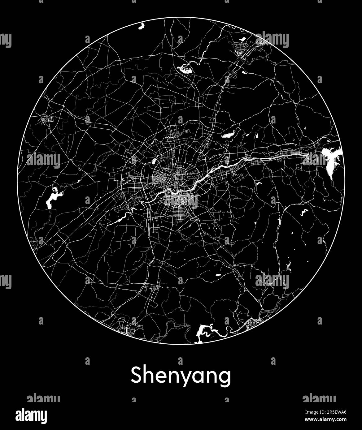 City Map Shenyang China Asia vector illustration Stock Vector Image ...