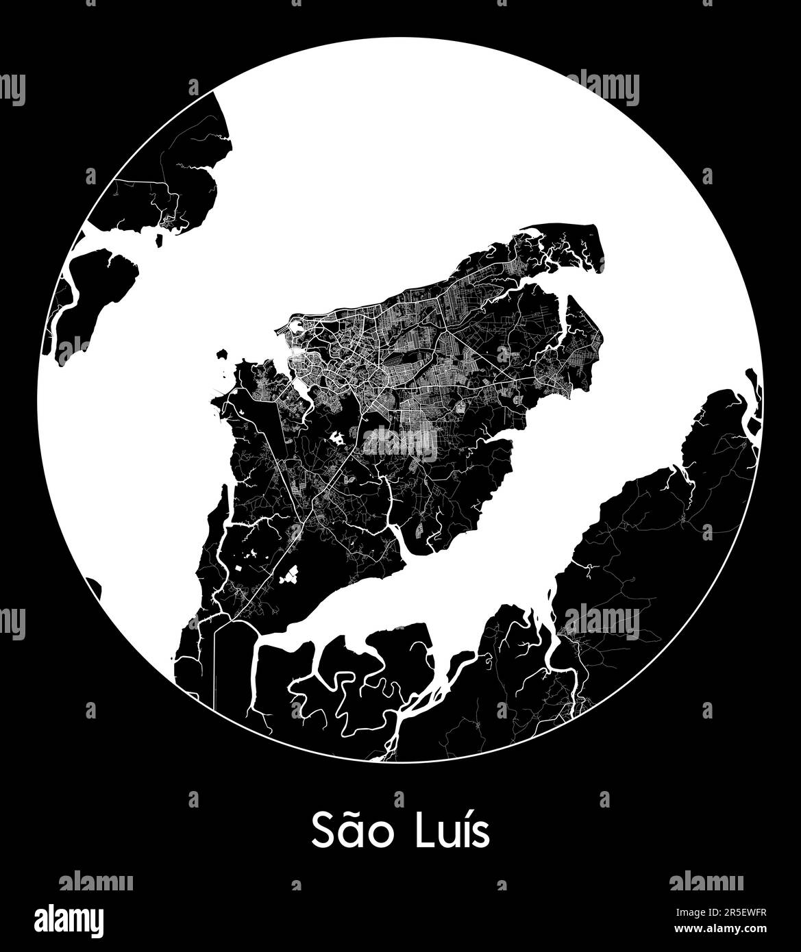 City Map Sao Luis Brazil South America vector illustration Stock Vector ...