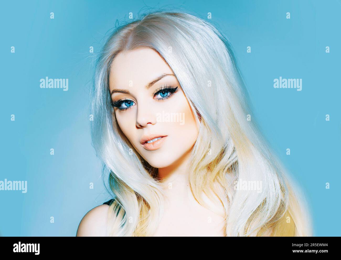 Beautiful model girl face. Beauty portrait of beautiful female model ...