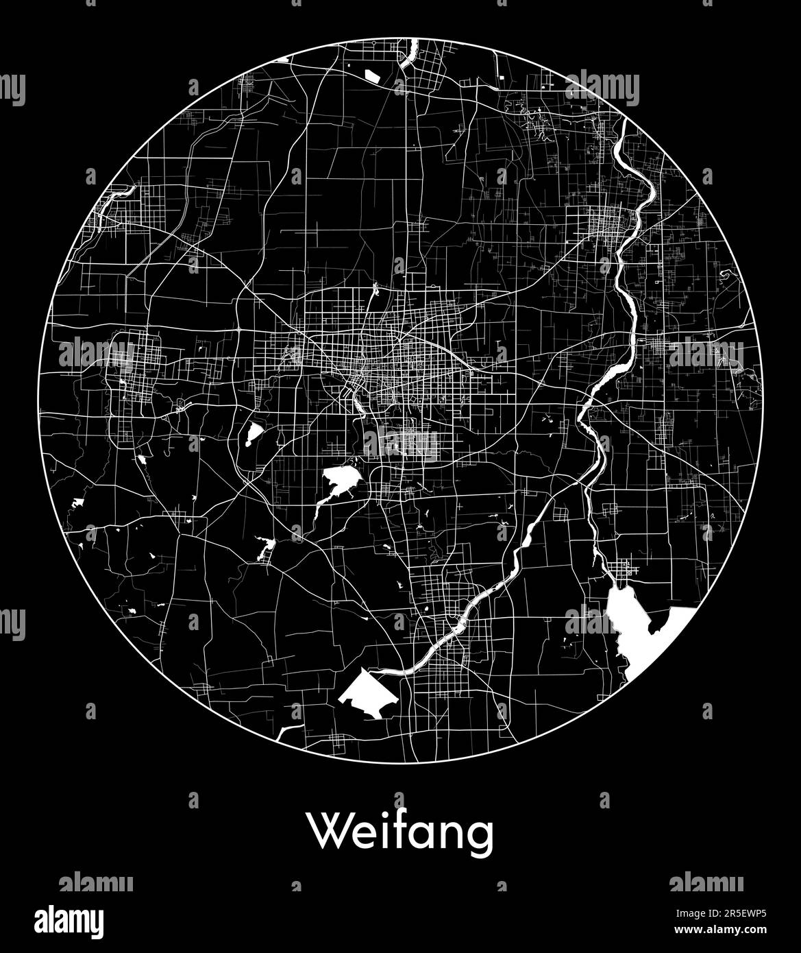 City Map Weifang China Asia vector illustration Stock Vector Image ...
