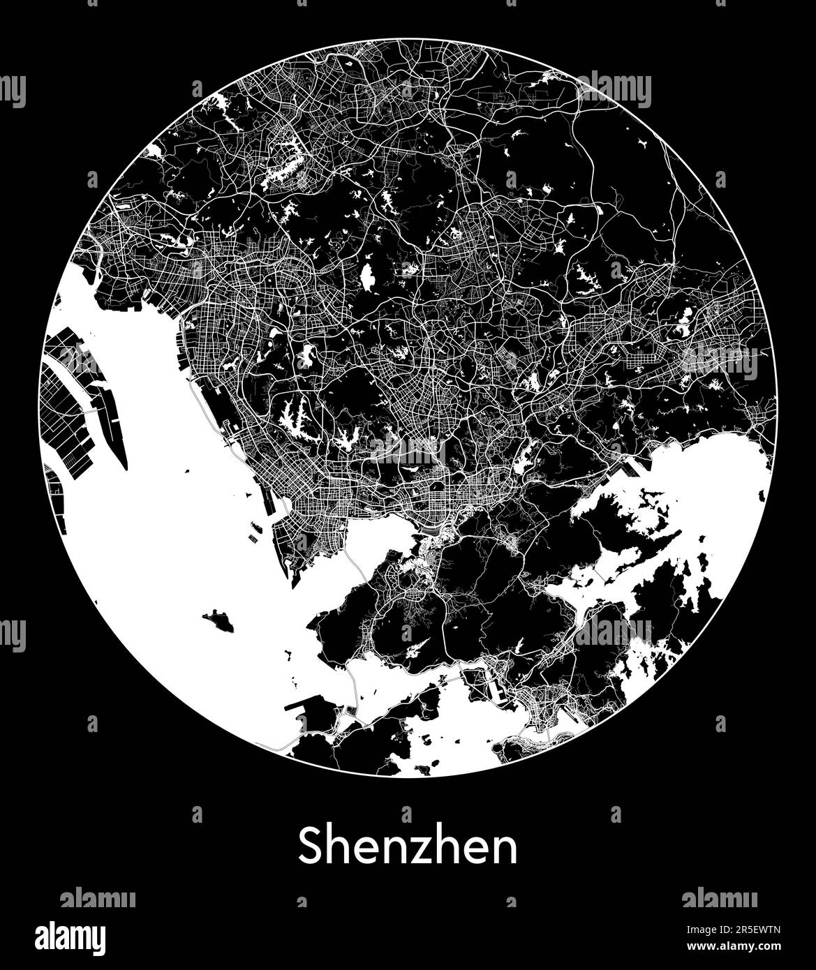 City Map Shenzhen China Asia vector illustration Stock Vector Image ...