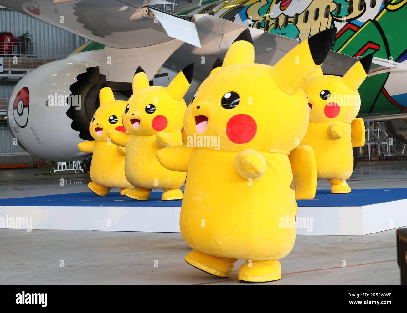 Tokyo, Japan. 3rd June, 2023. Pokemon's character Pikachu show their ...