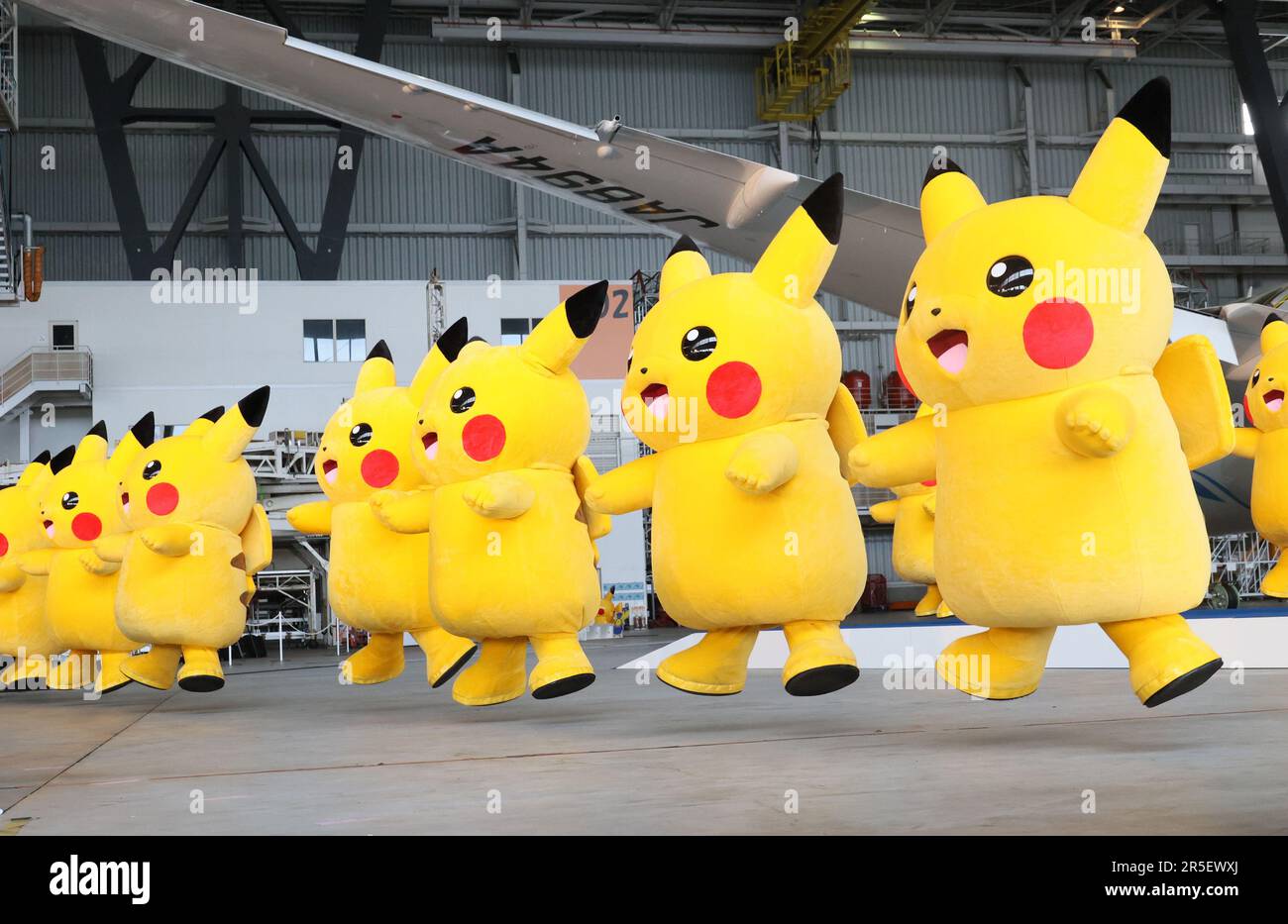 Tokyo, Japan. 3rd June, 2023. Pokemon's character Pikachu show their ...