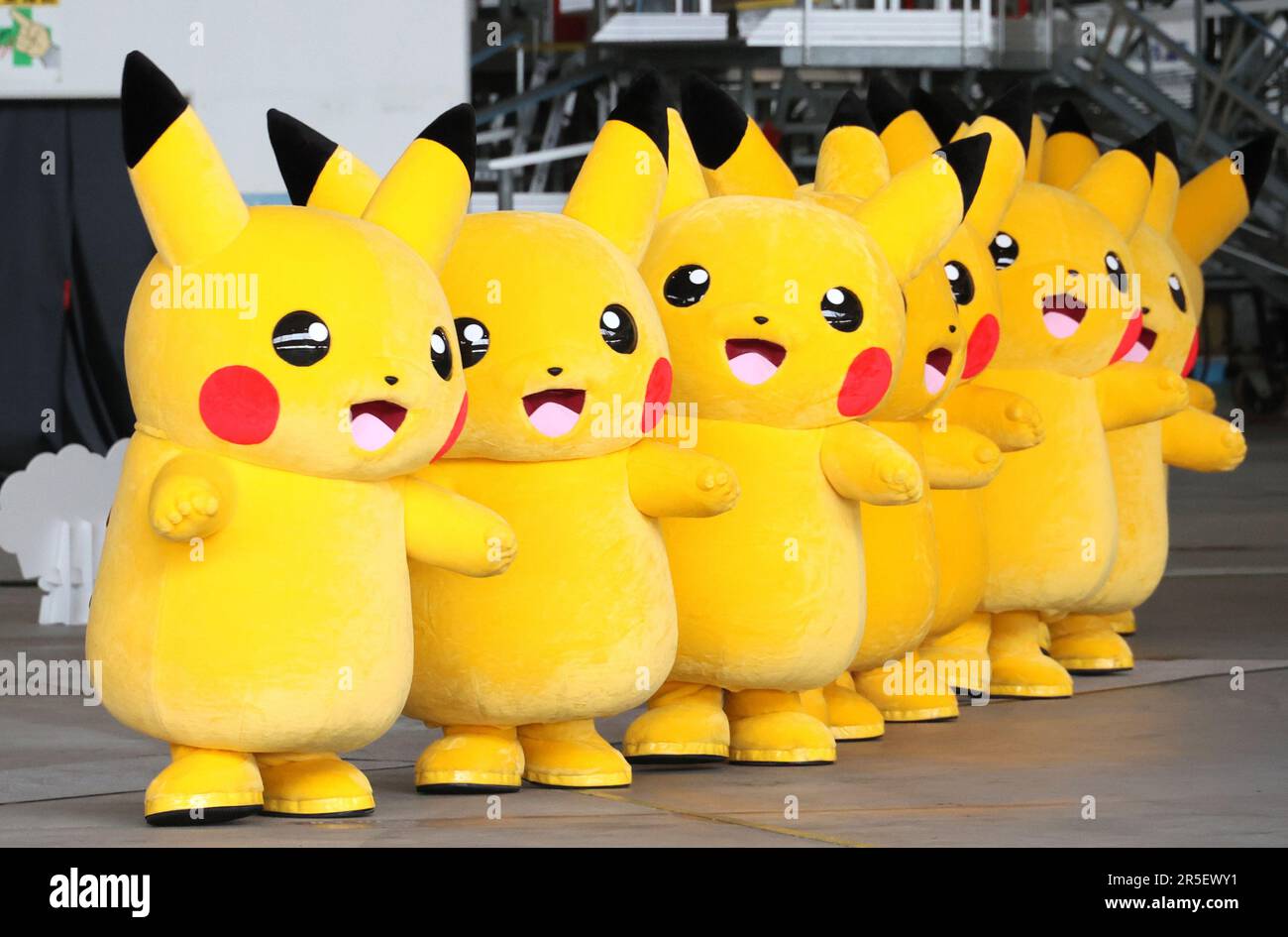 Tokyo, Japan. 3rd June, 2023. Pokemon's character Pikachu show their ...