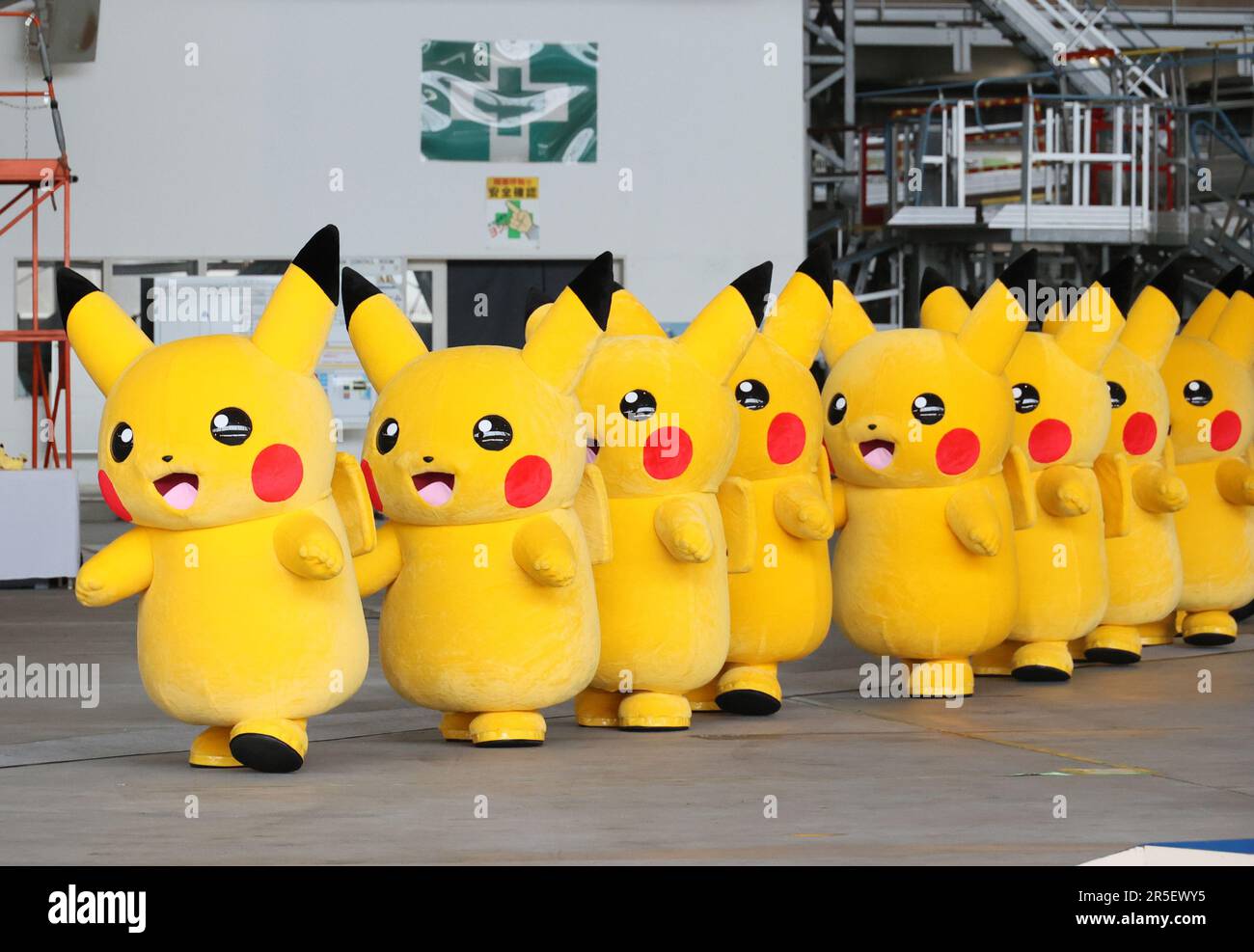 Tokyo, Japan. 3rd June, 2023. Pokemon's character Pikachu show their ...
