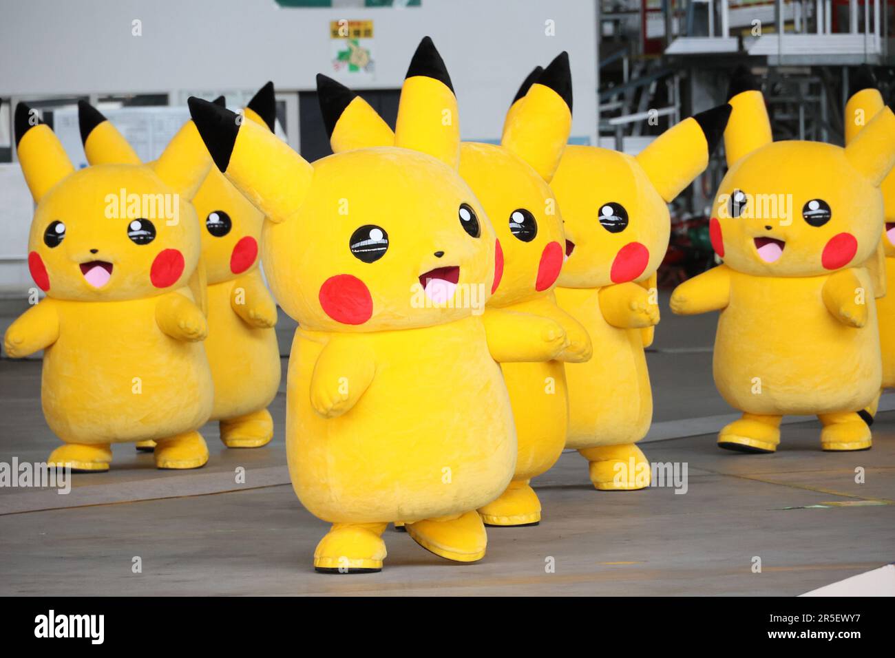 Tokyo, Japan. 3rd June, 2023. Pokemon's character Pikachu show their ...