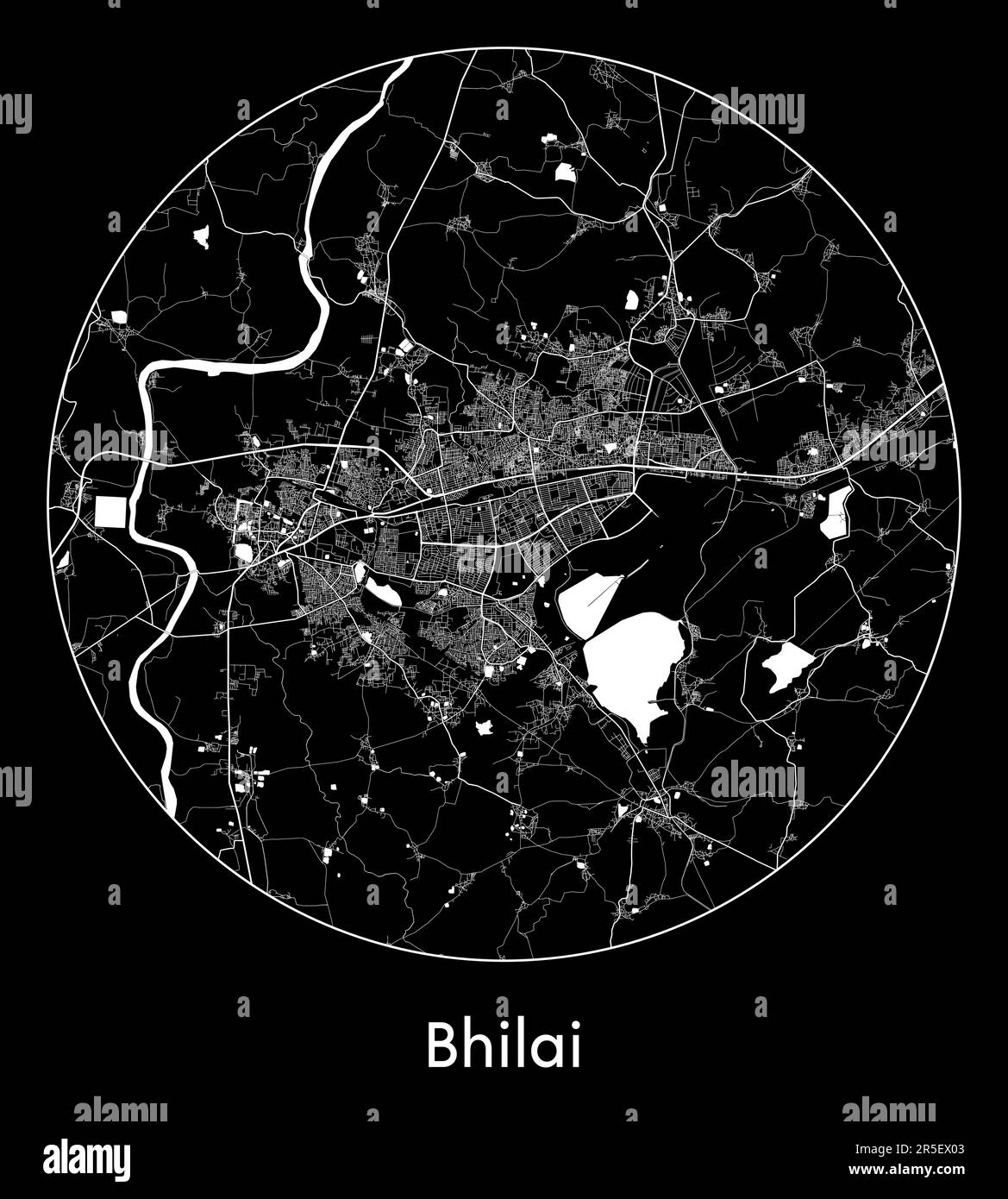 City Map Bhilai India Asia vector illustration Stock Vector Image & Art ...