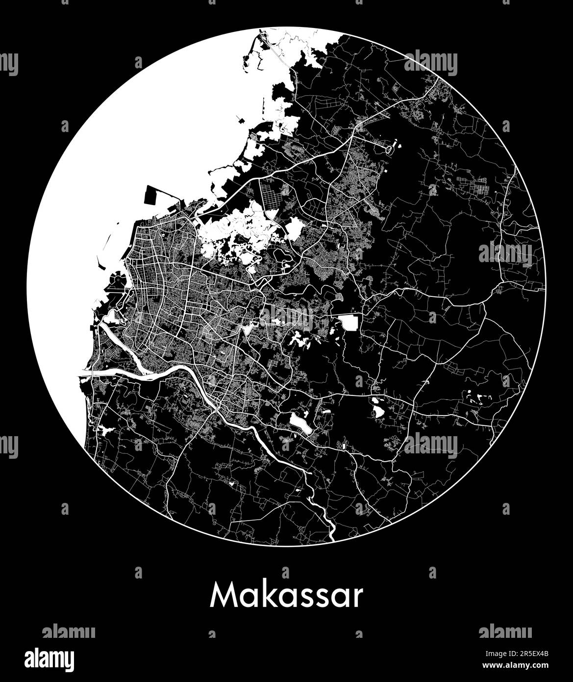 City Map Makassar Indonesia Asia vector illustration Stock Vector Image ...