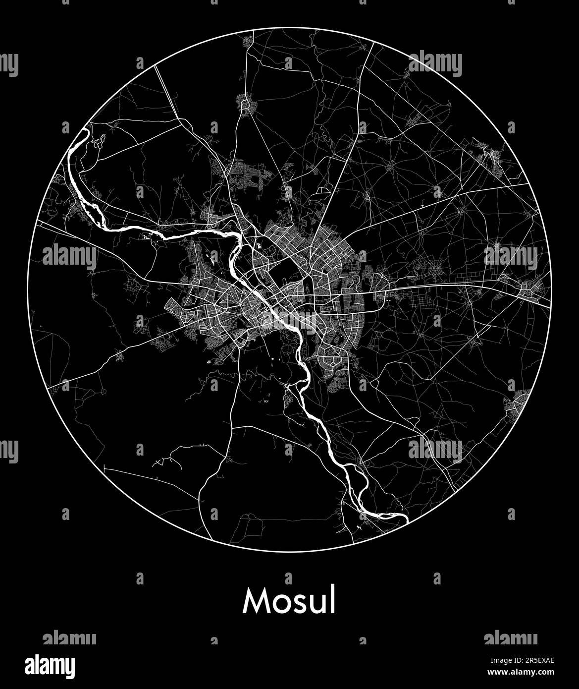 City Map Mosul Iraq Asia vector illustration Stock Vector Image & Art ...