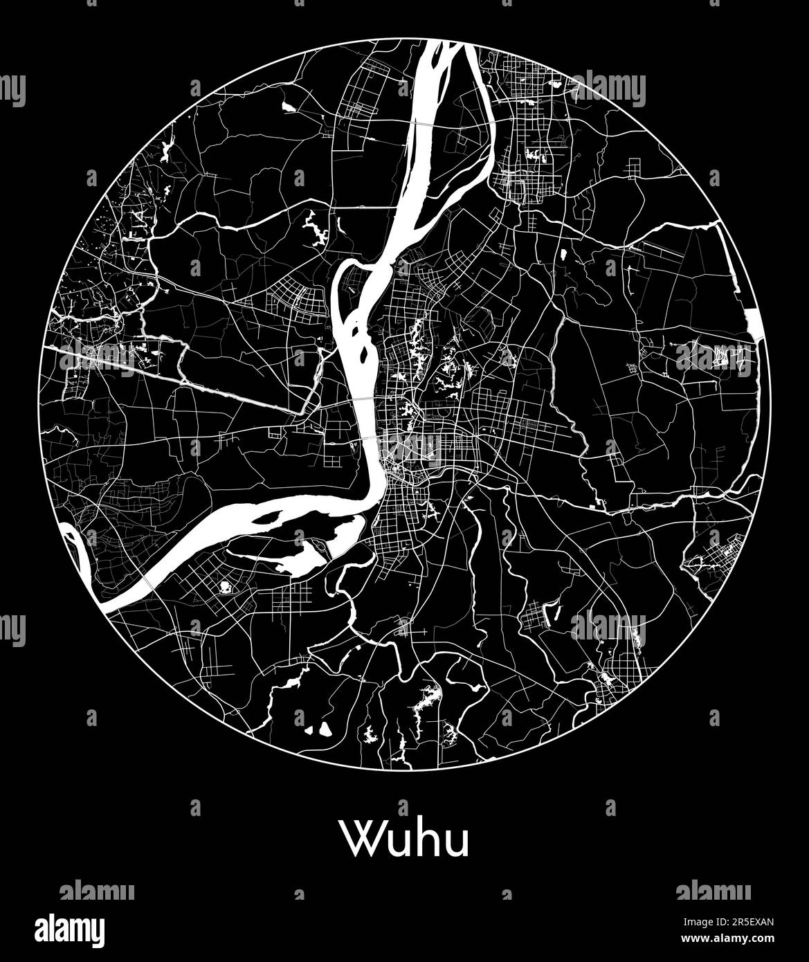 City Map Wuhu China Asia vector illustration Stock Vector Image & Art ...