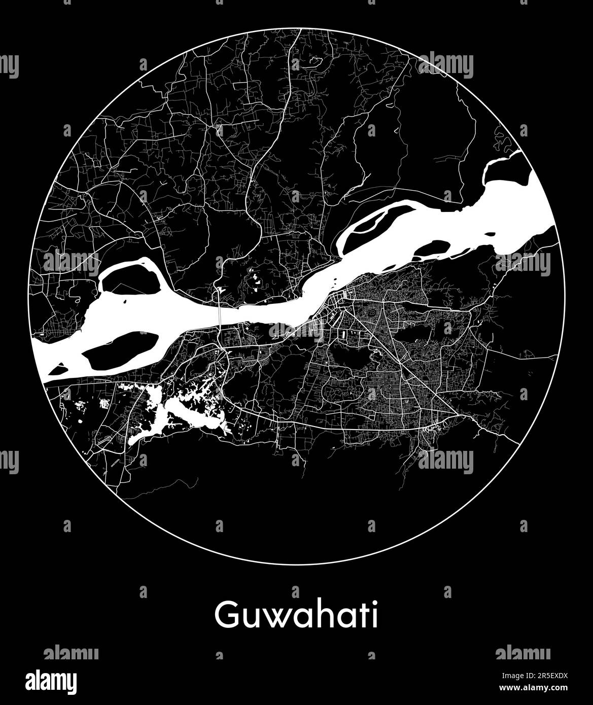 City Map Guwahati India Asia vector illustration Stock Vector Image ...