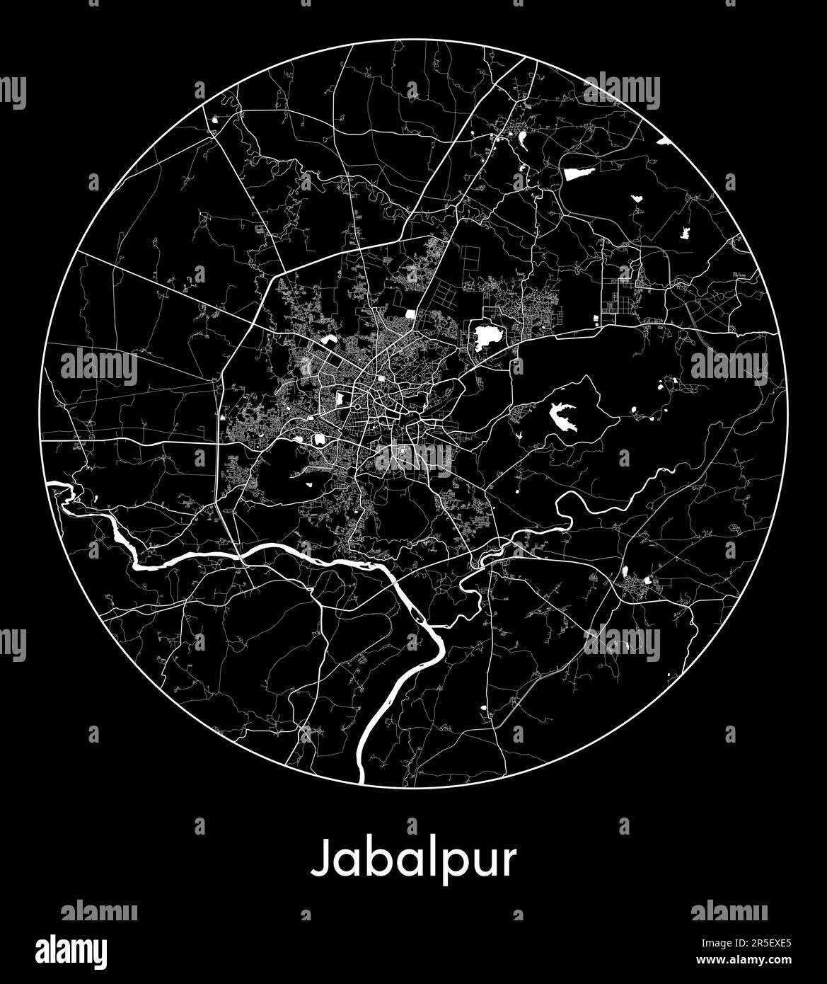 City Map Jabalpur India Asia vector illustration Stock Vector Image ...