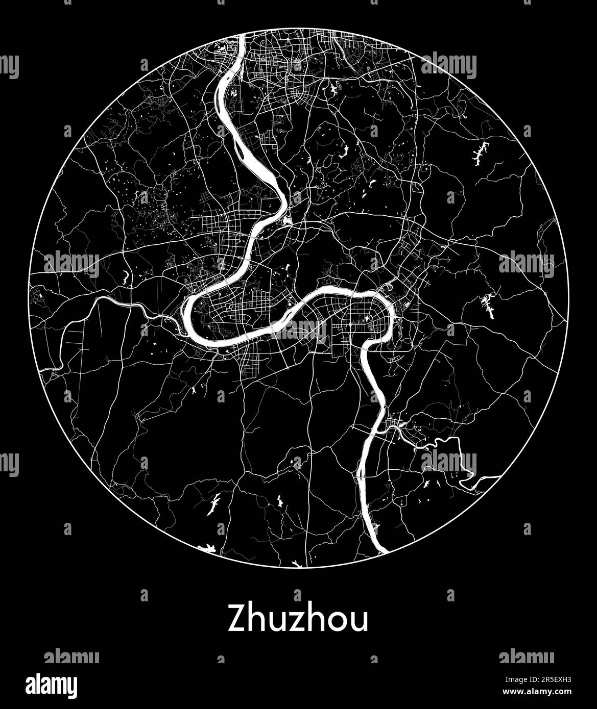 Vector map of zhuzhou hi-res stock photography and images - Alamy