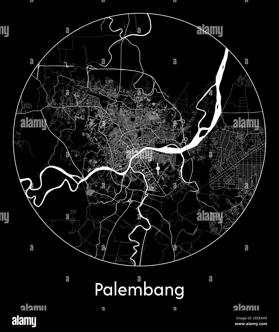 City Map Palembang Indonesia Asia vector illustration Stock Vector ...