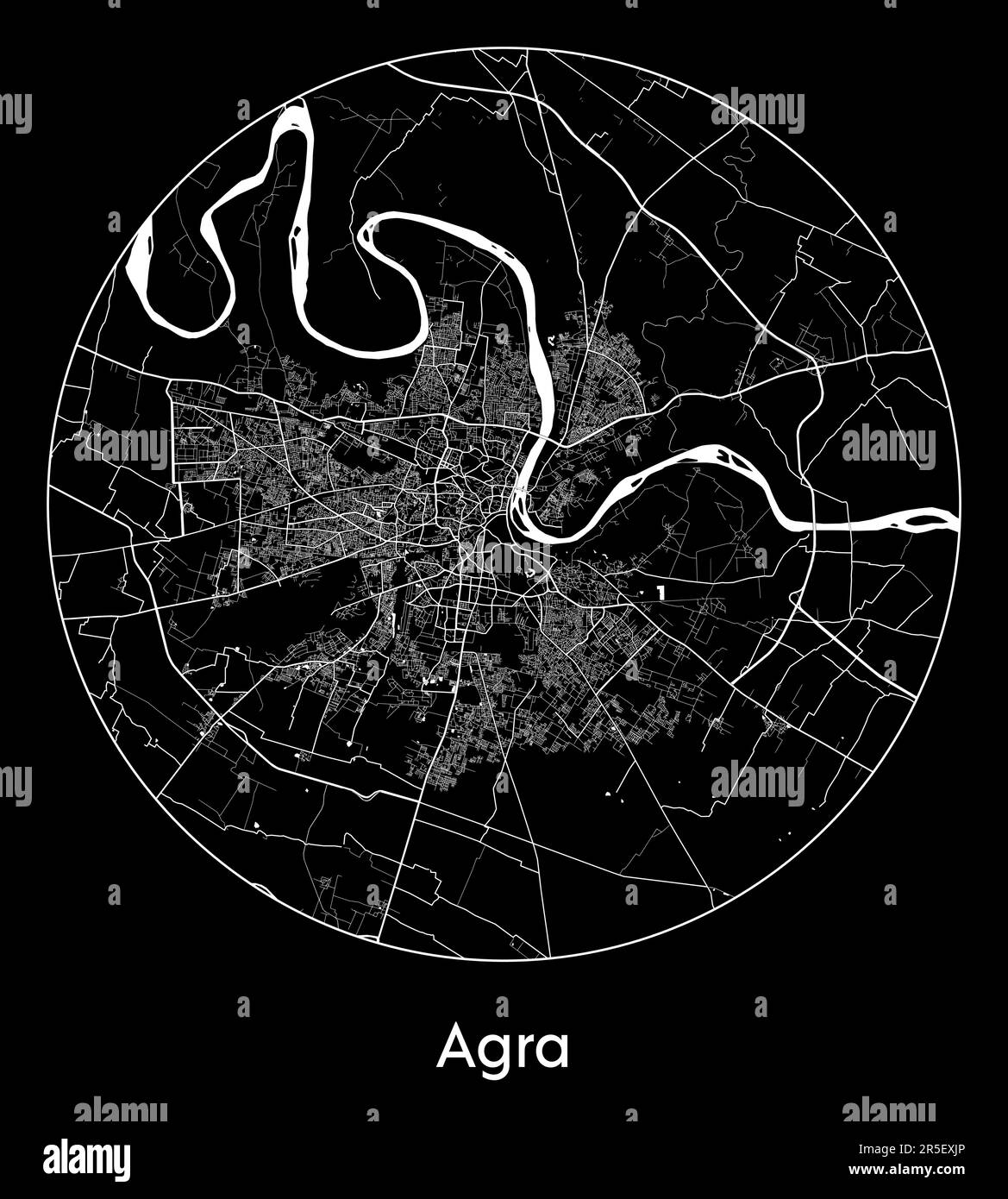 City Map Agra India Asia vector illustration Stock Vector Image & Art ...