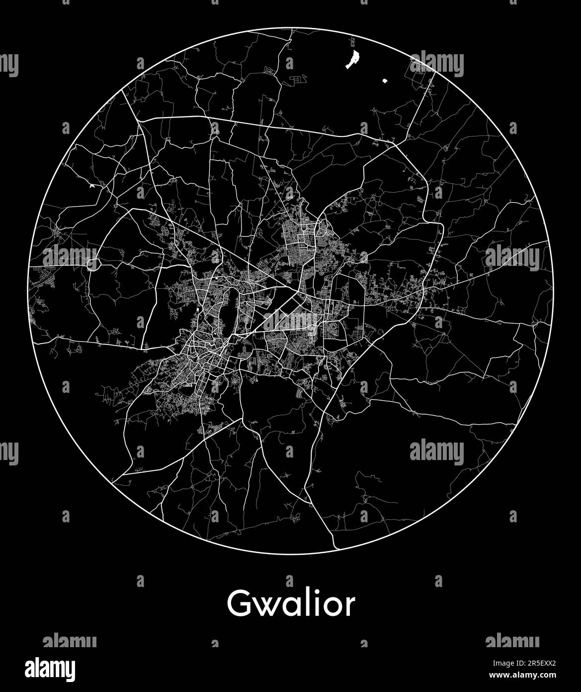 City Map Gwalior India Asia vector illustration Stock Vector Image ...