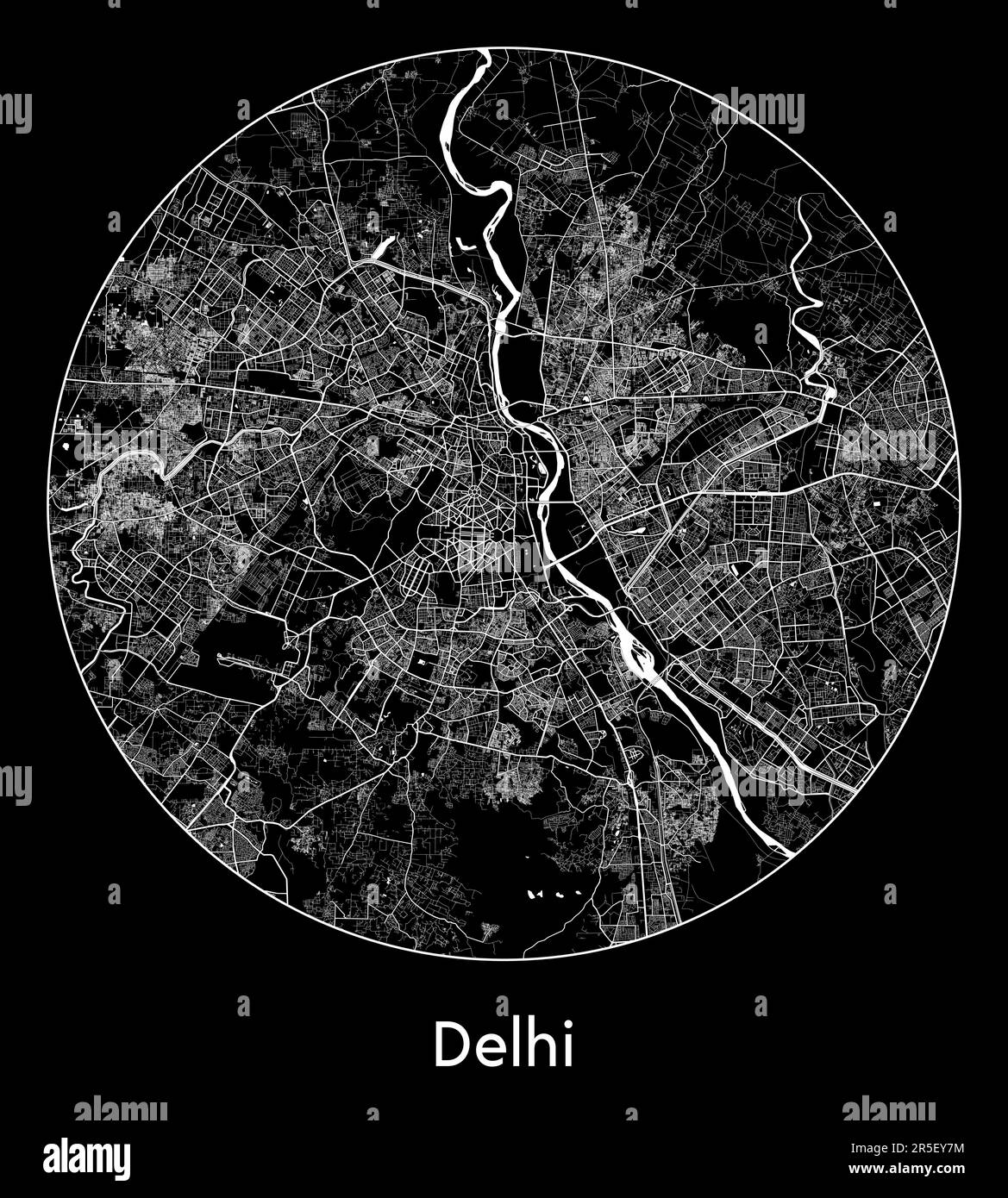 City Map Delhi India Asia vector illustration Stock Vector Image & Art ...