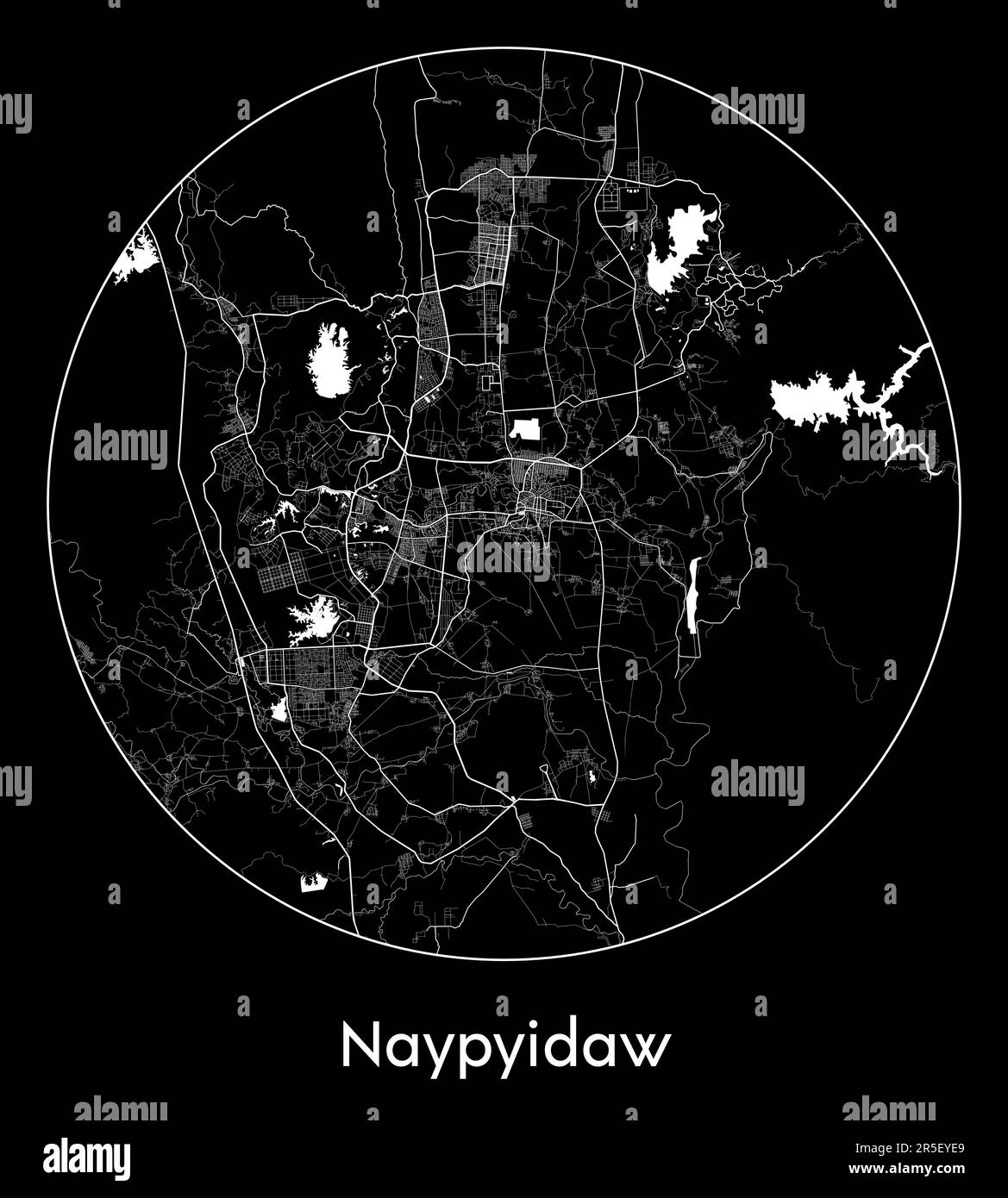 City Map Naypyidaw Myanmar Asia vector illustration Stock Vector Image ...