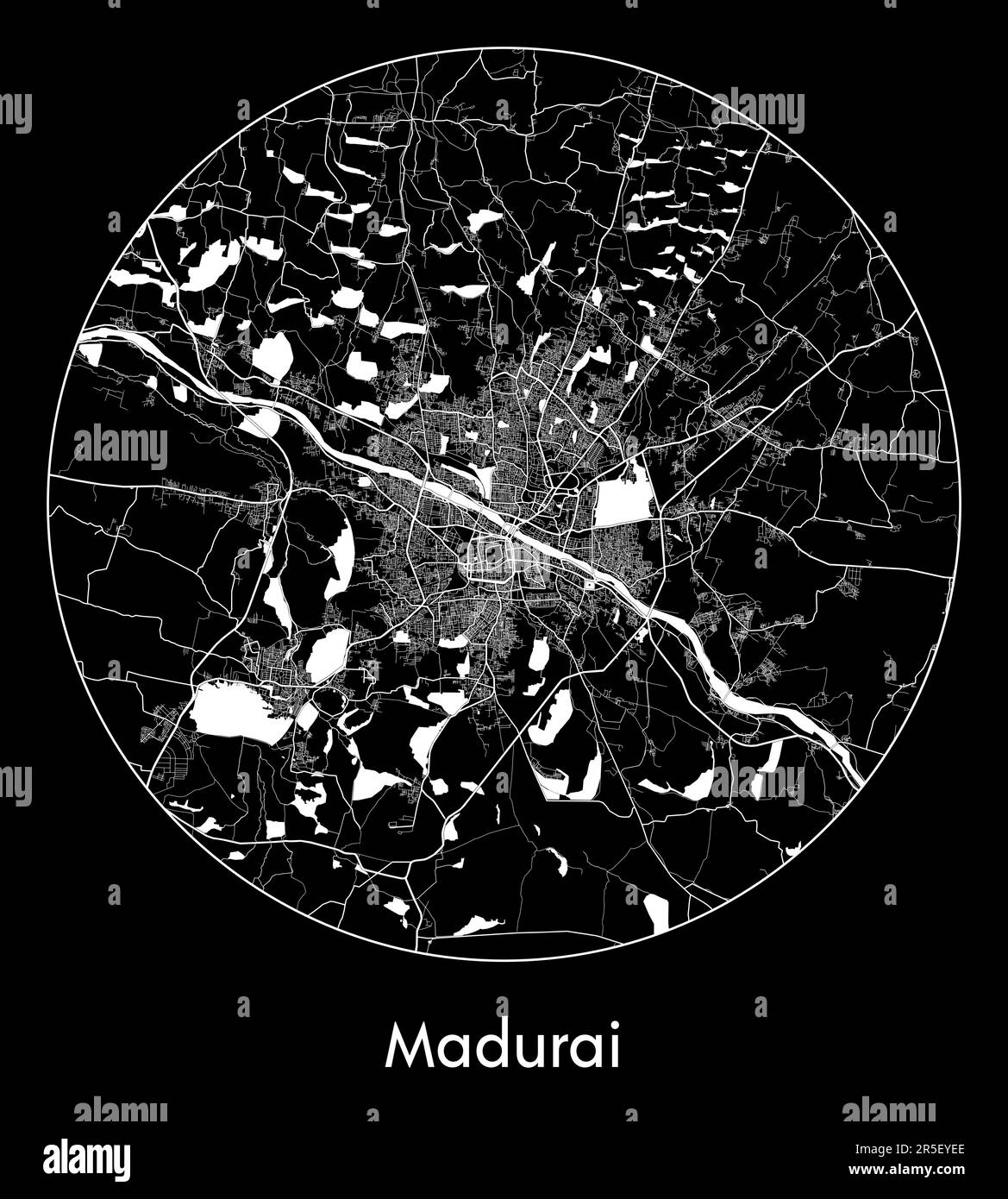 City Map Madurai India Asia vector illustration Stock Vector Image ...