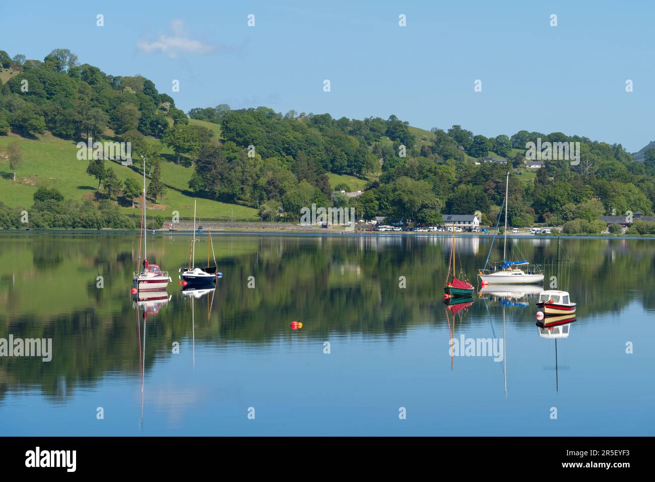 Bala, Gwynedd, Wales - May 26 : View of boats on Bala Lake in Gwynedd ...