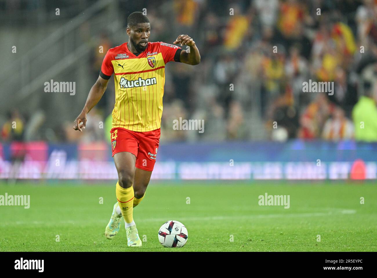 Kevin Danso (4) of RC Lens pictured during a soccer game between t ...