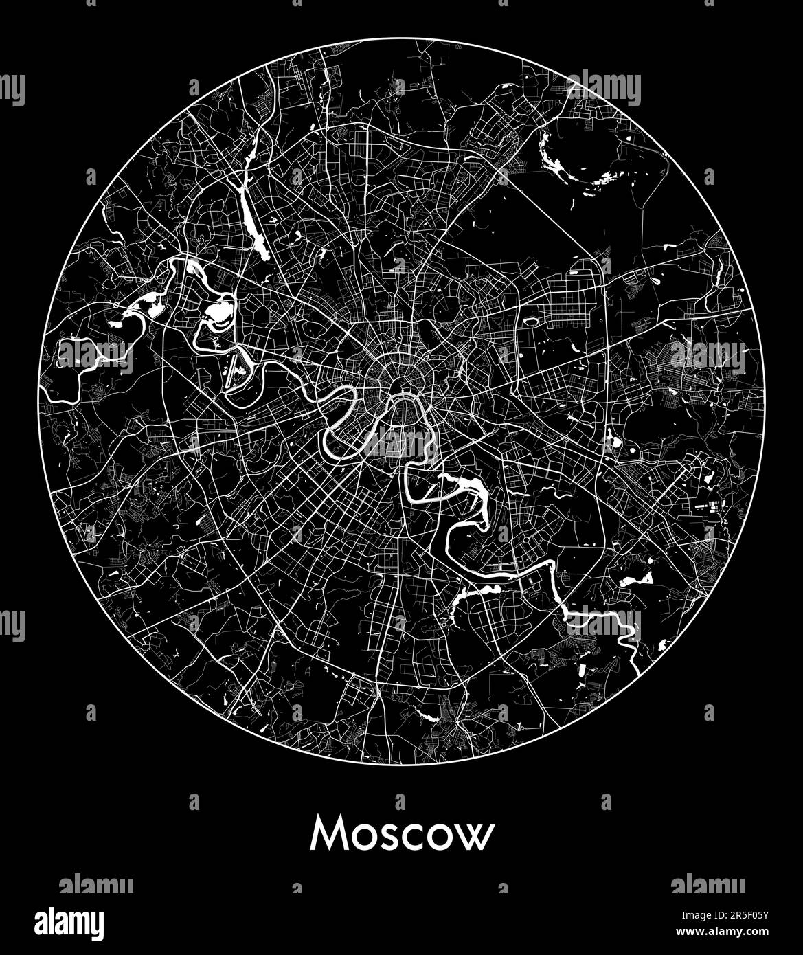 Moscow vector map hi-res stock photography and images - Alamy