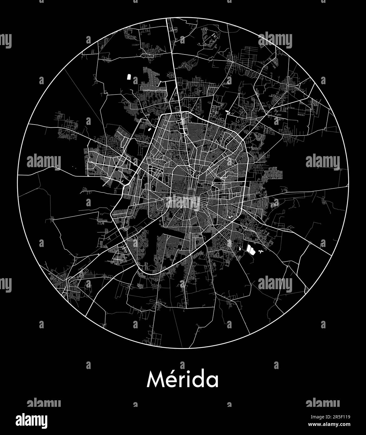 City Map Merida Mexico North America vector illustration Stock Vector ...