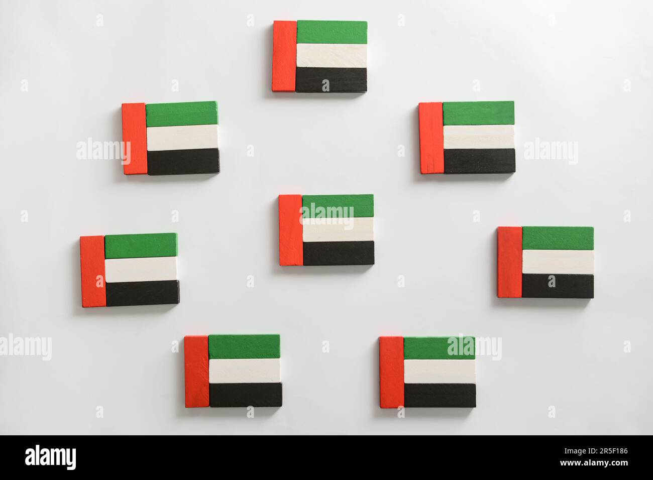 UAE flags made of blocks on white background Stock Photo - Alamy
