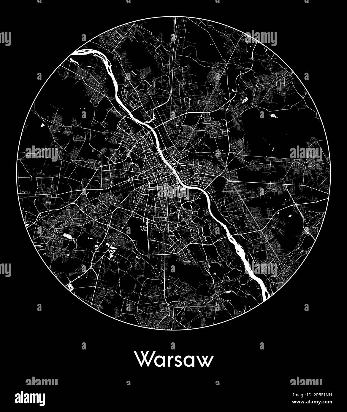 City Map Warsaw Poland Europe vector illustration Stock Vector Image ...