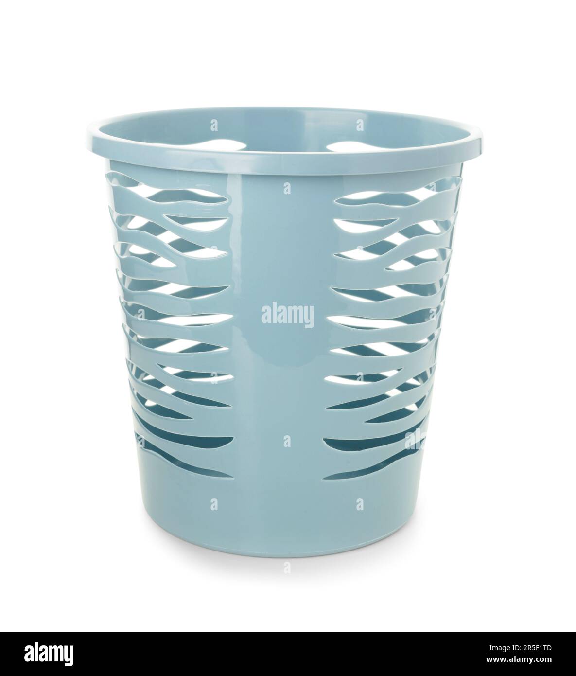 Empty rubbish bin on white background Stock Photo - Alamy