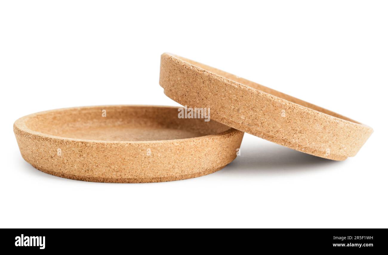 Cork plates isolated on white background Stock Photo - Alamy